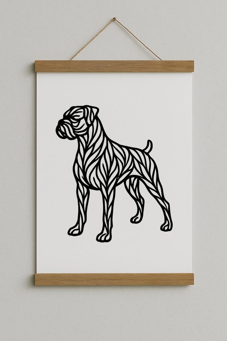 Boxer Dog Line Art - Laser Cut Files, CNC, Cricut (digital Download) - Etsy