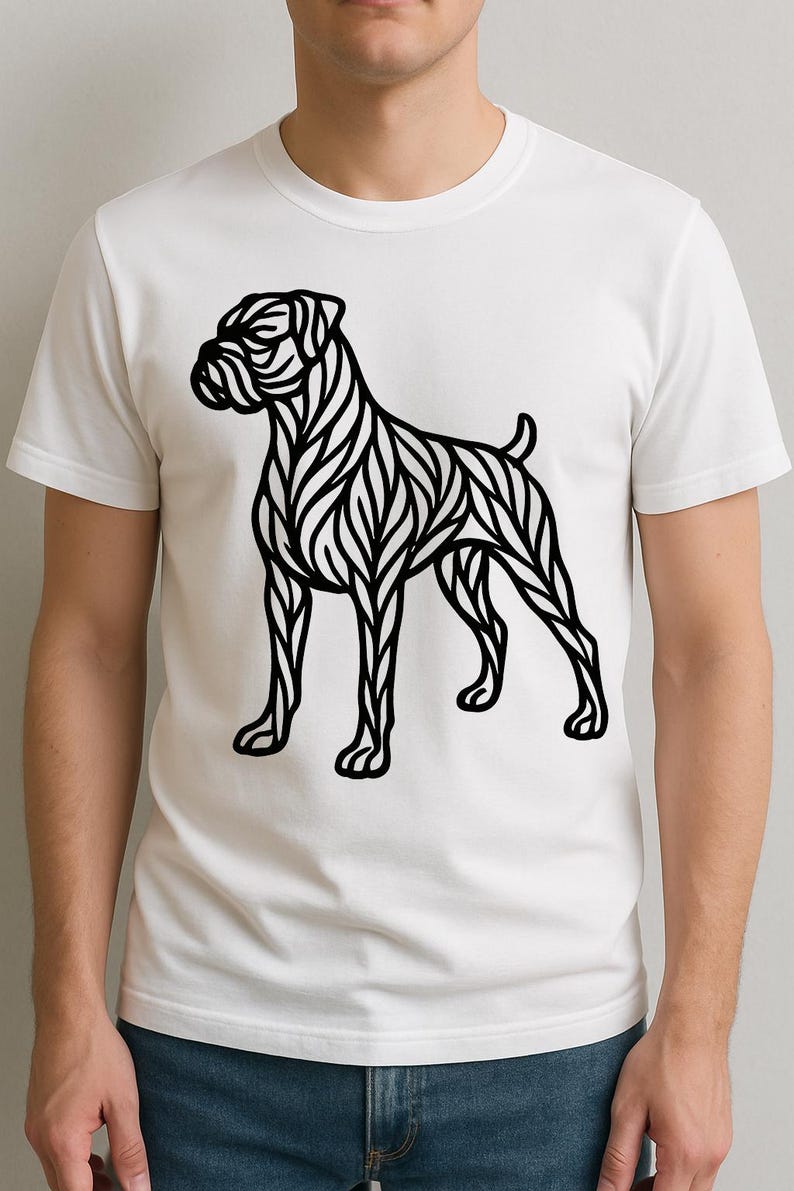 Boxer Illustration Line Art – Dxf, Ai, Eps, Png Cut File for Laser, CNC ...