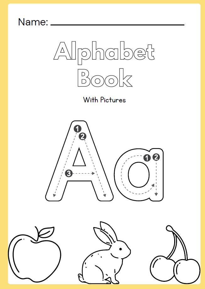 Alphabet Book A-Z Writing With Pictures - Etsy