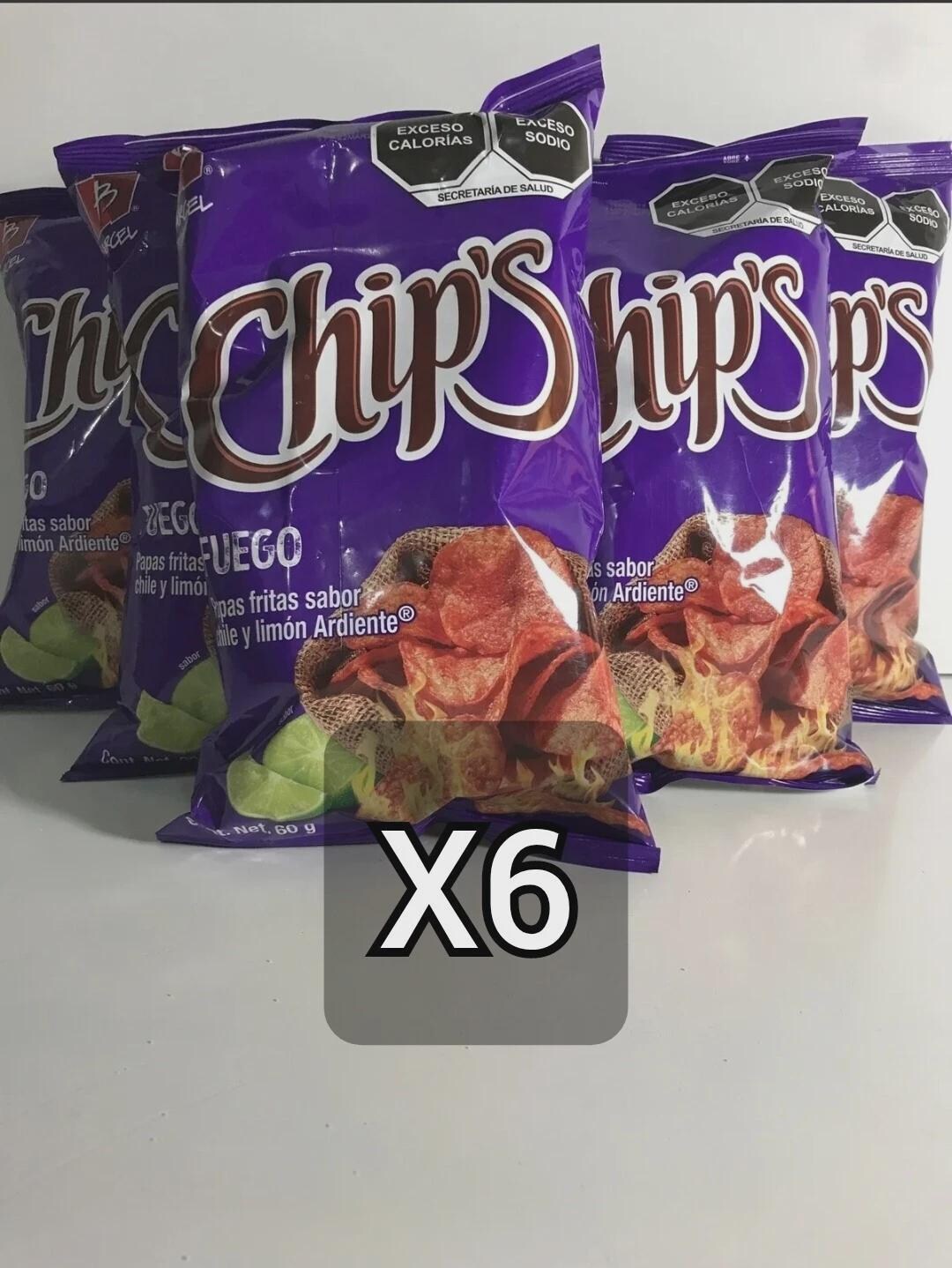 6-pk Barcel Chip’s Fuego MX Potato Chips Fuego Barcel - Etsy