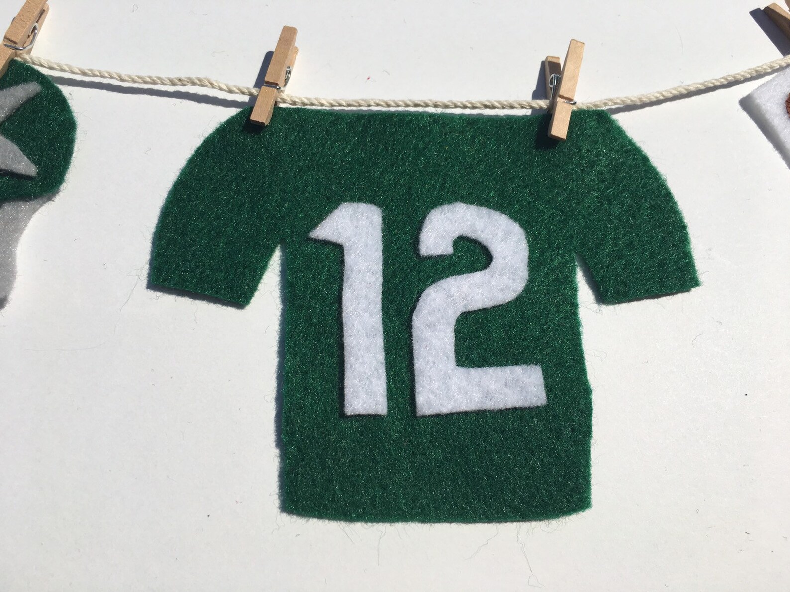 Miniature Felt Football Player's Clothesline Football Banner Garland ...