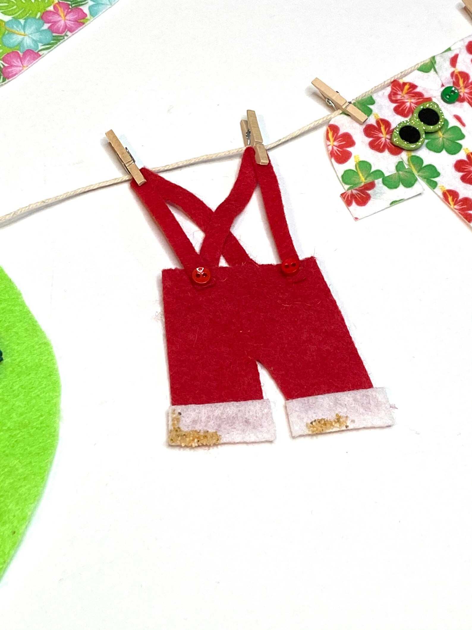 Beach Santa Miniature Felt Clothesline Banner Garland Bunting - Etsy