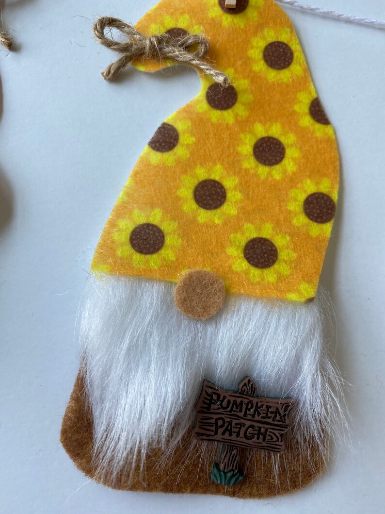 Fall Gnomes With Beards Felt Miniature Banner Garland Bunting Wall ...