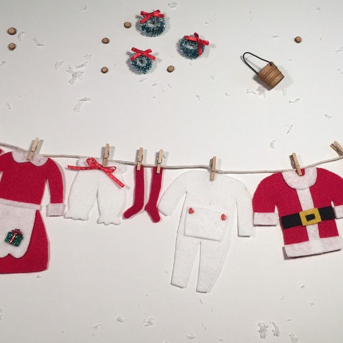 Santa's Laundry Clothesline Christmas Decoration Featuring - Etsy