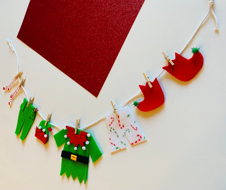 Elf Laundry Clothesline Christmas Decoration - Etsy