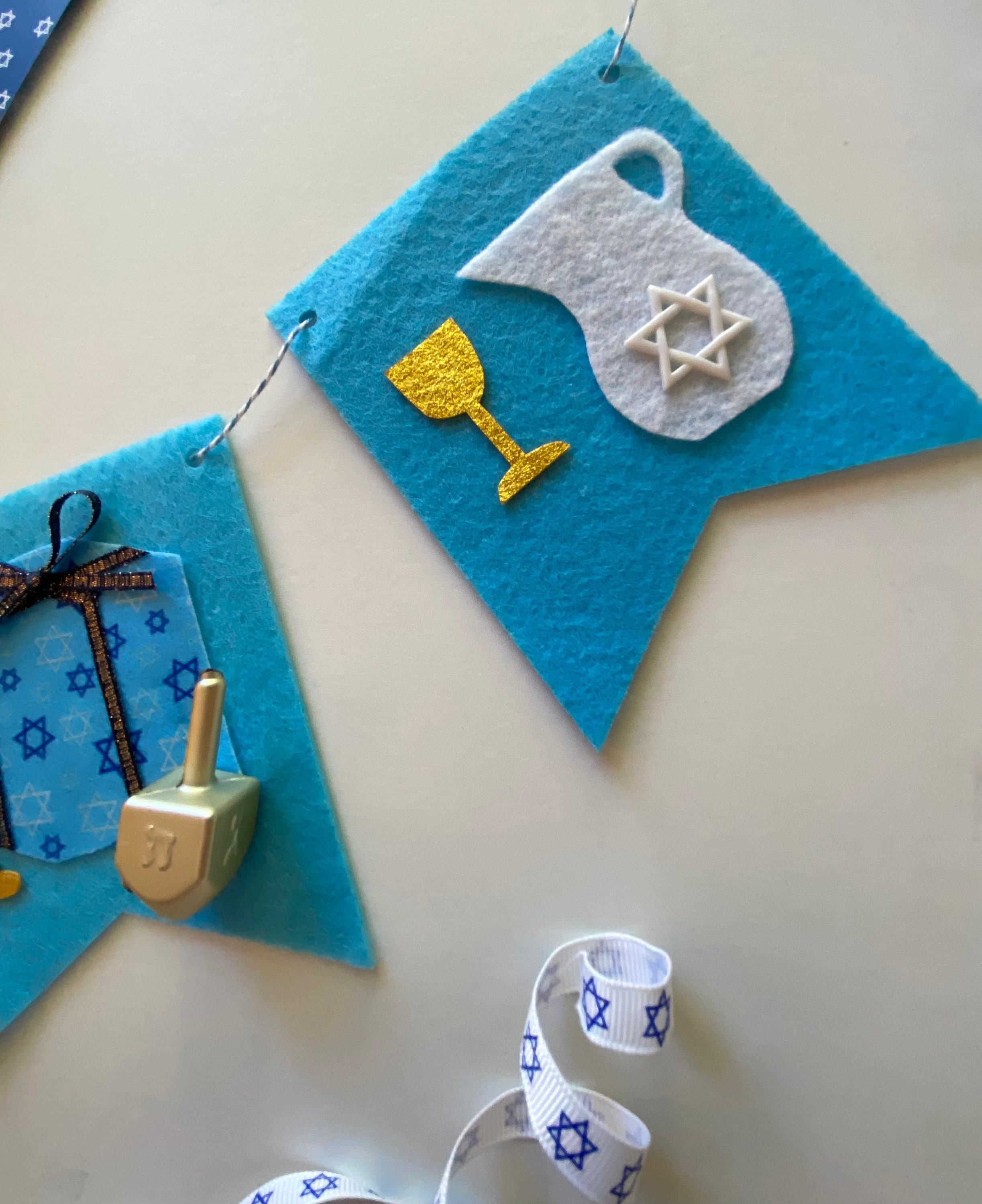 Hanukkah Felt Banner Garland Bunting Wall Hanging Decoration for ...