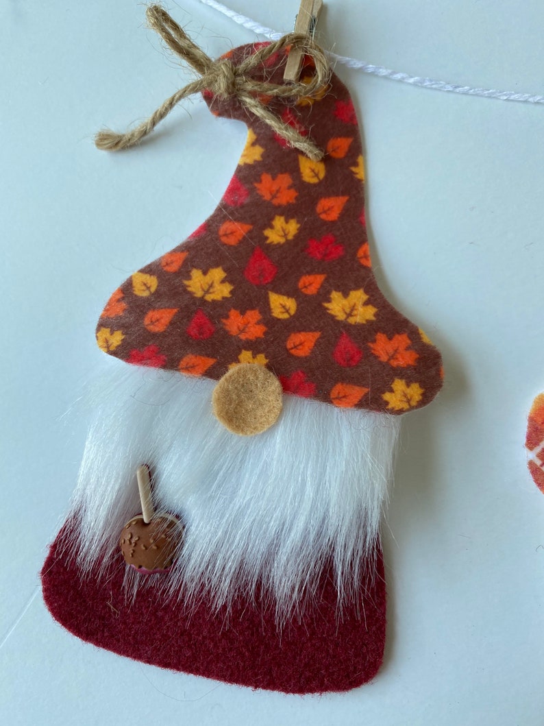 Fall Gnomes With Beards Felt Miniature Banner Garland Bunting Wall ...