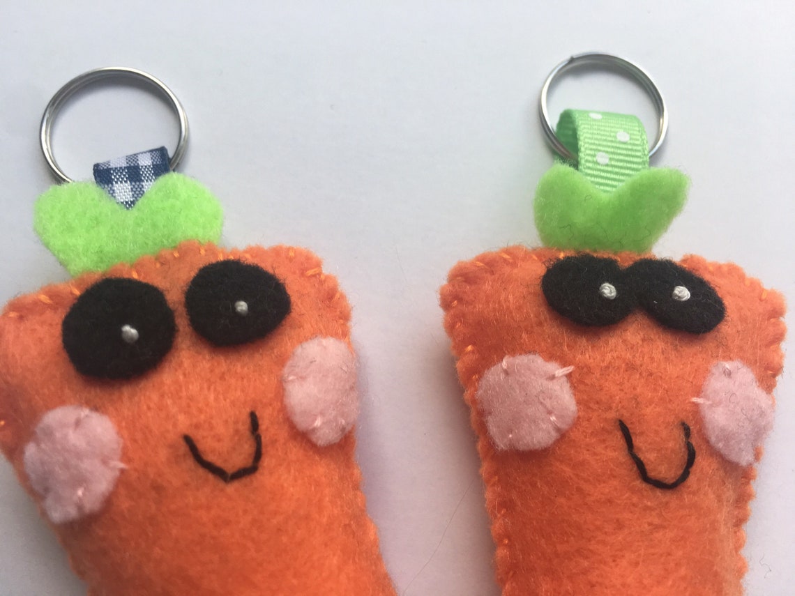 Happy Carrot Felt Stuffed Keychain | Etsy
