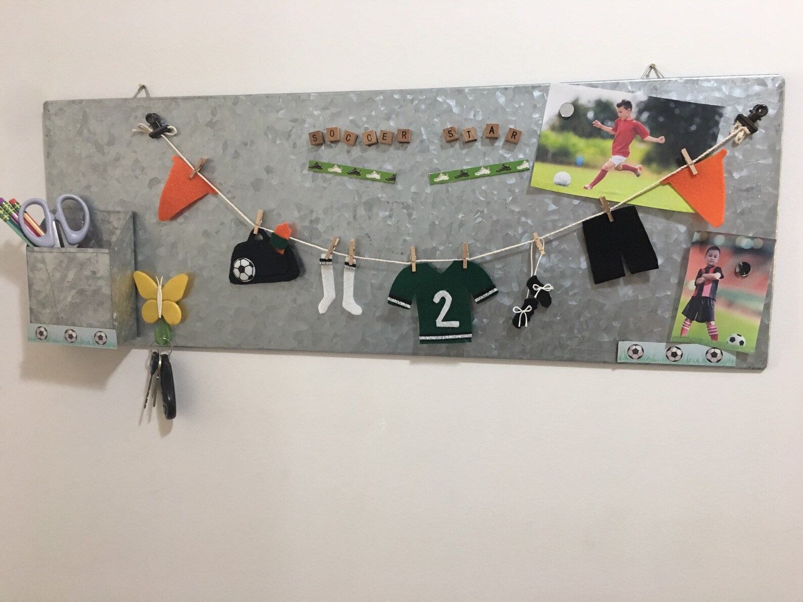 Miniature Felt Soccer Clothesline Soccer Uniform Banner Bunting Garland ...
