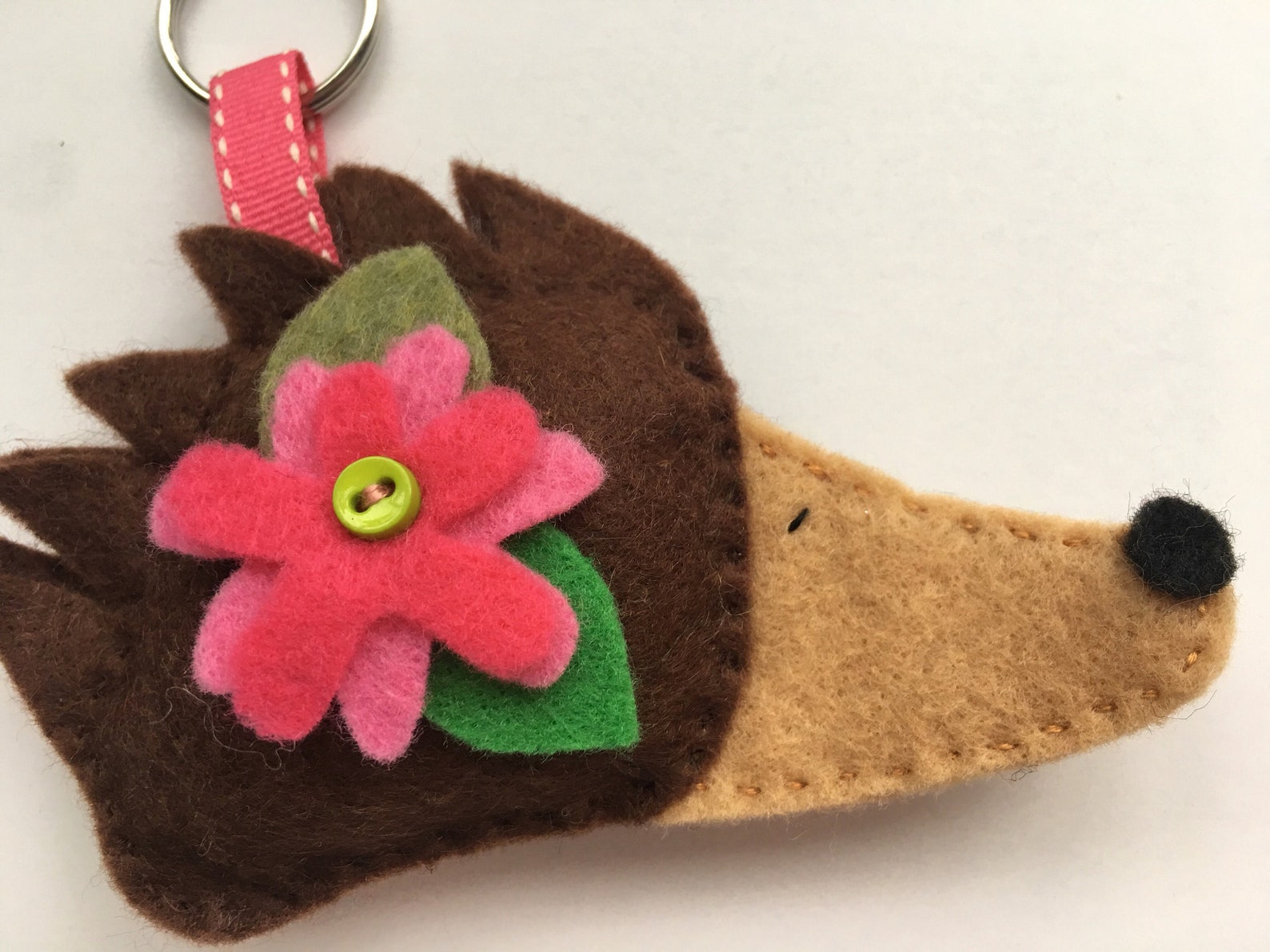 Hedgehog Felt Keychain Woodland Stuffed Animal Keychain for - Etsy