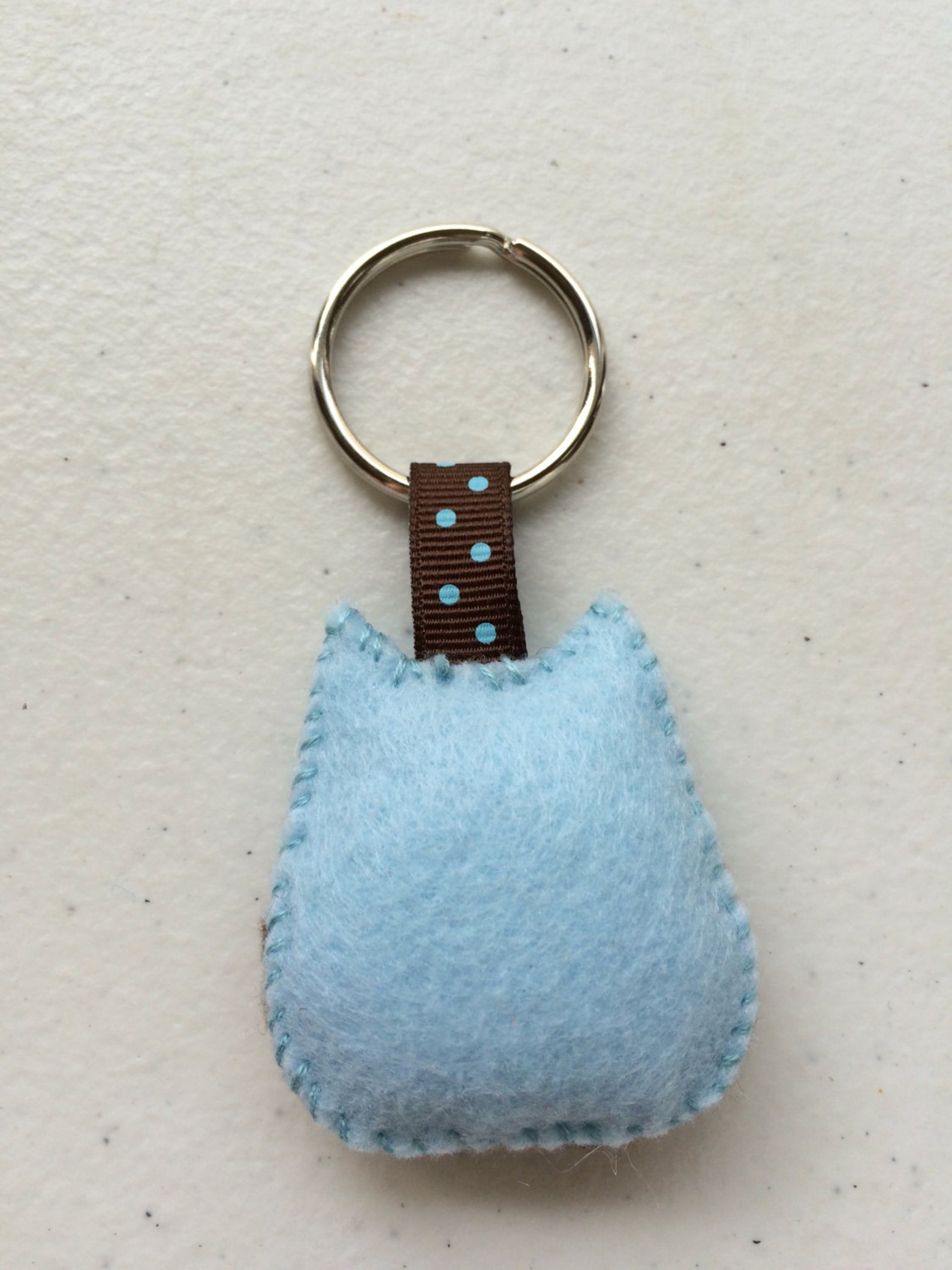 Owl Felt Blue & Brown Keychain - Etsy