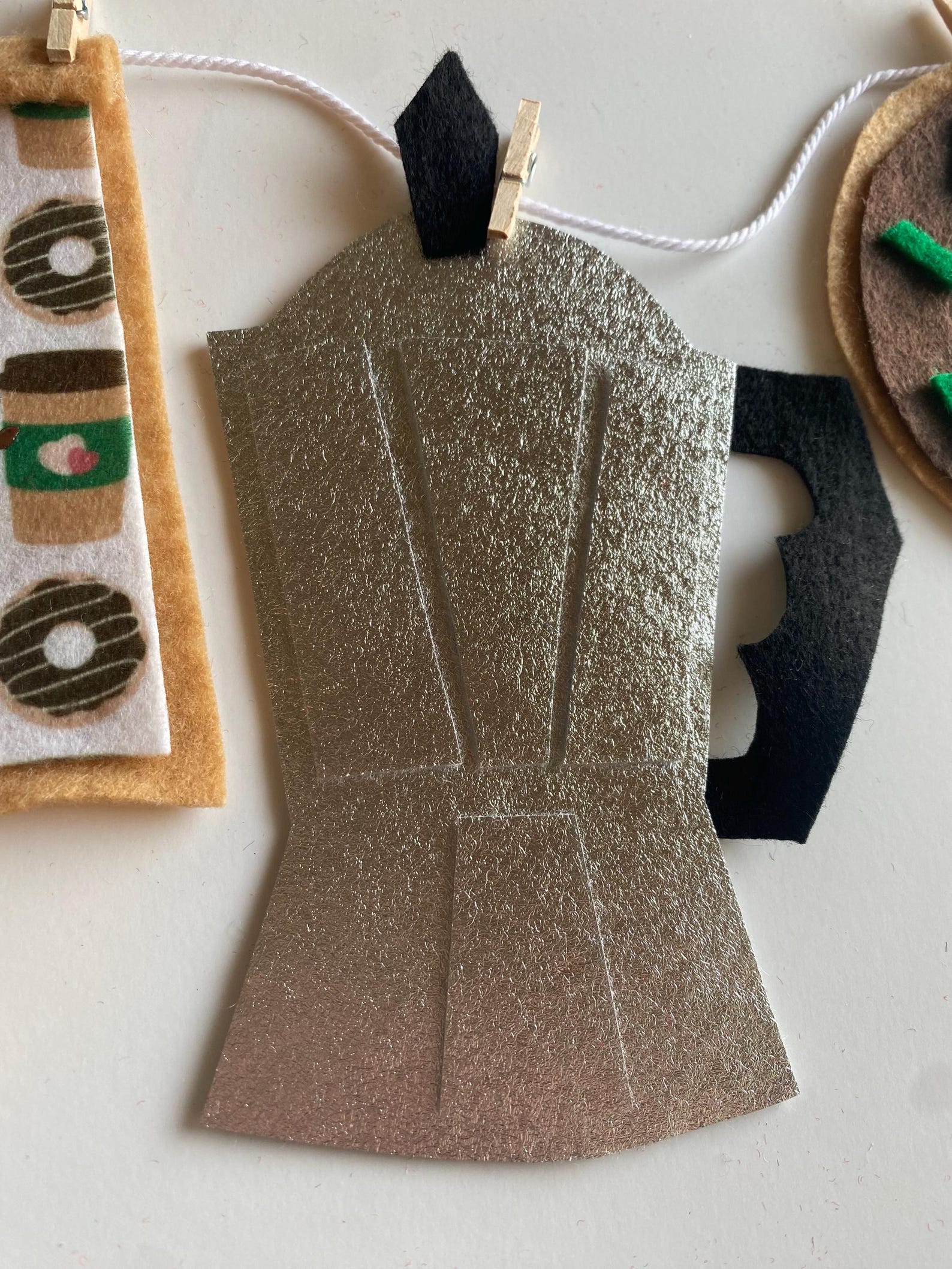 Coffee Lovers Banner, Miniature Felt Garland, Coffee Bean Bunting ...