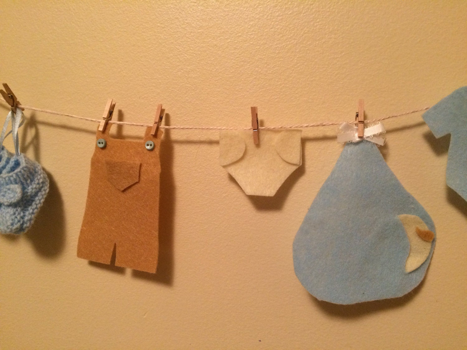 Baby Boy Felt Miniature Clothesline Laundry Line Bunting | Etsy
