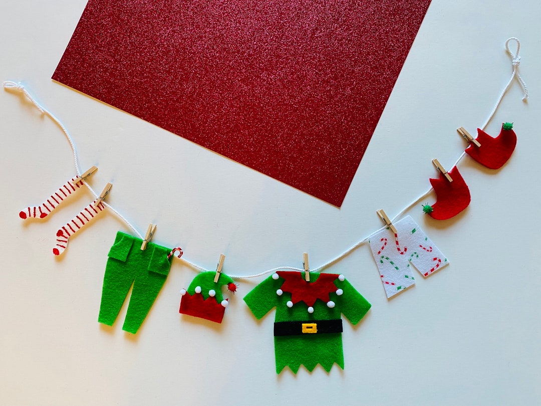 Elf Laundry Clothesline Christmas Decoration - Etsy