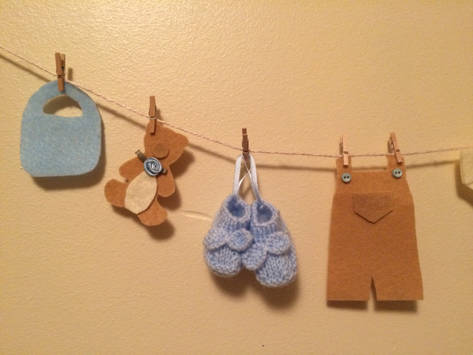 Baby Boy Felt Miniature Clothesline Laundry Line Bunting Banner for ...