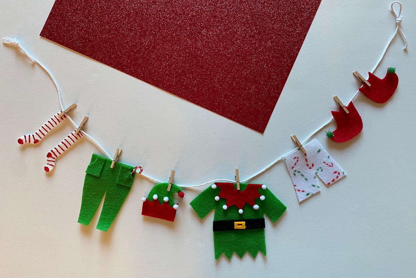 Elf Laundry Clothesline Christmas Decoration - Etsy