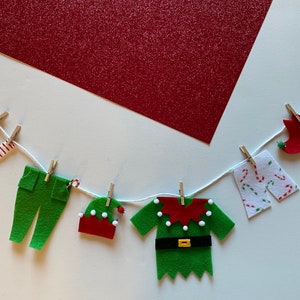 Elf Laundry Clothesline Christmas Decoration - Etsy