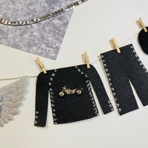 Biker Dad Motorcycle Man Miniature Felt Clothesline Banner Garland ...