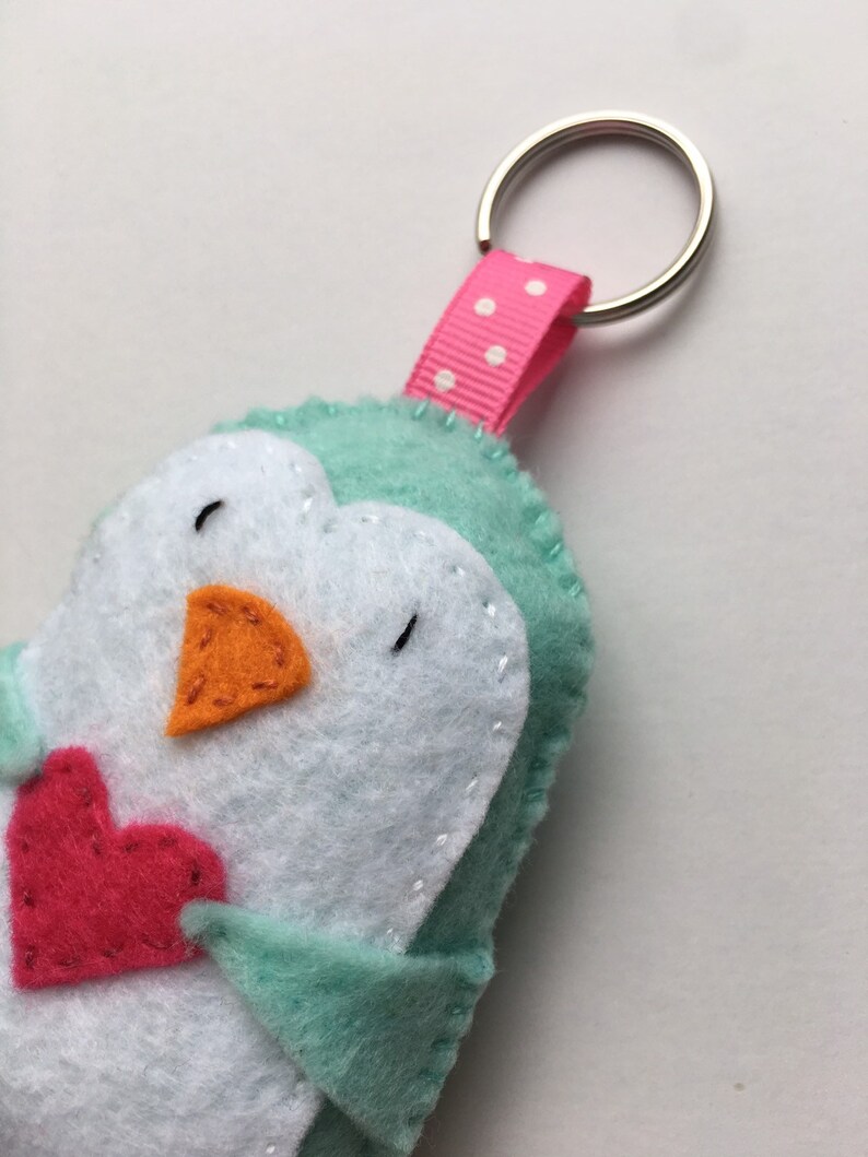Felt Valentines Day Keychains Sloth Keychain Penguin - Etsy