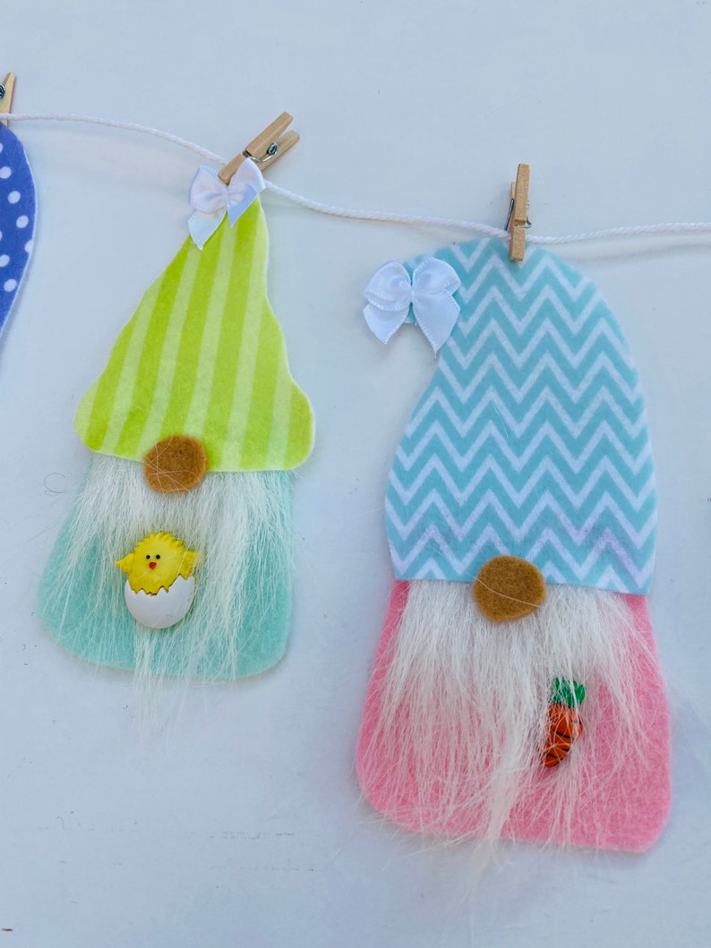 Easter Spring Gnome Felt Miniature Banner Garland Bunting Wall - Etsy