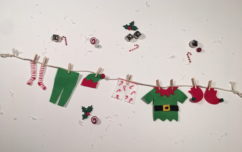 Elf Laundry Clothesline Christmas Decoration - Etsy