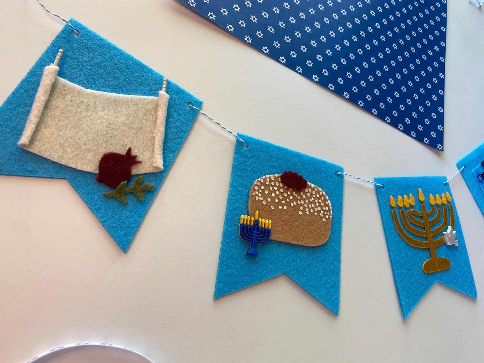 Hanukkah Felt Banner Garland Bunting Wall Hanging Decoration for ...