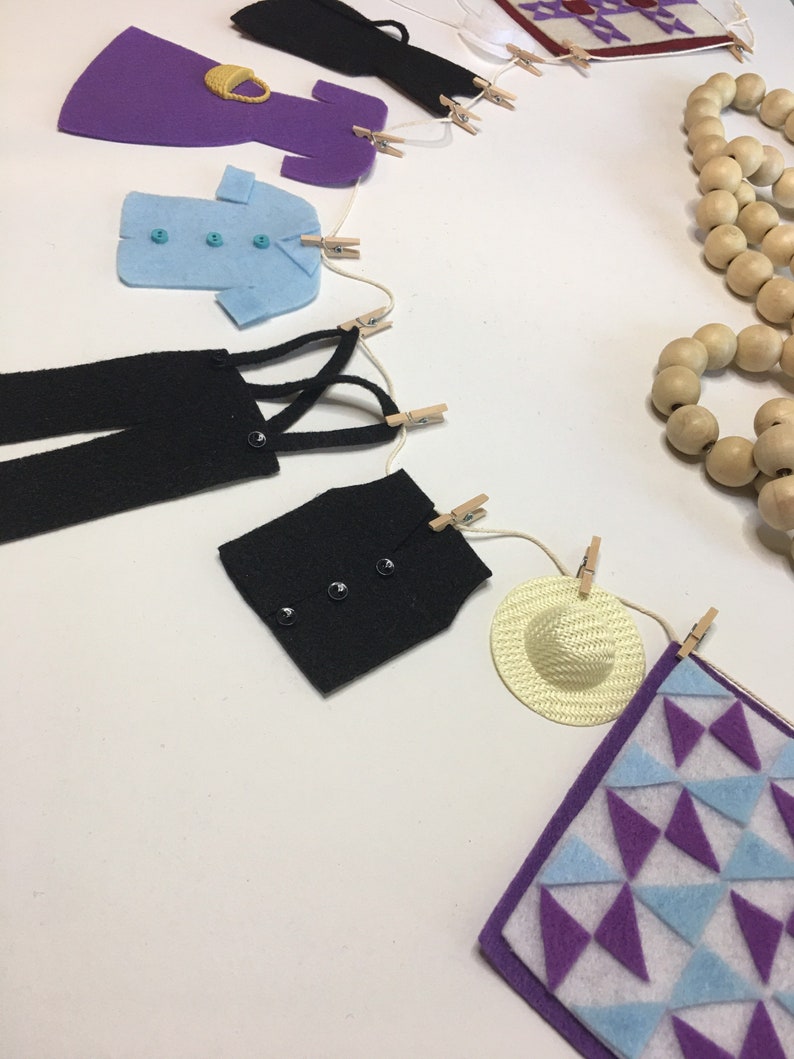 Miniature Amish Felt Clothesline Banner Garland Bunting Wall | Etsy