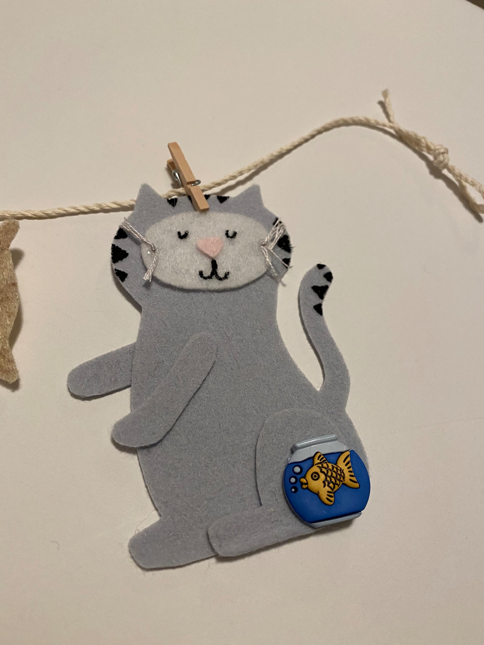 Cat Banner, Miniature Felt Kitten Garland, Feline Wall Hanging ...