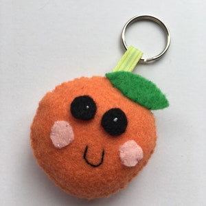 Happy Orange Felt Keychain Kawaii Keychains Backpack Accessory | Etsy