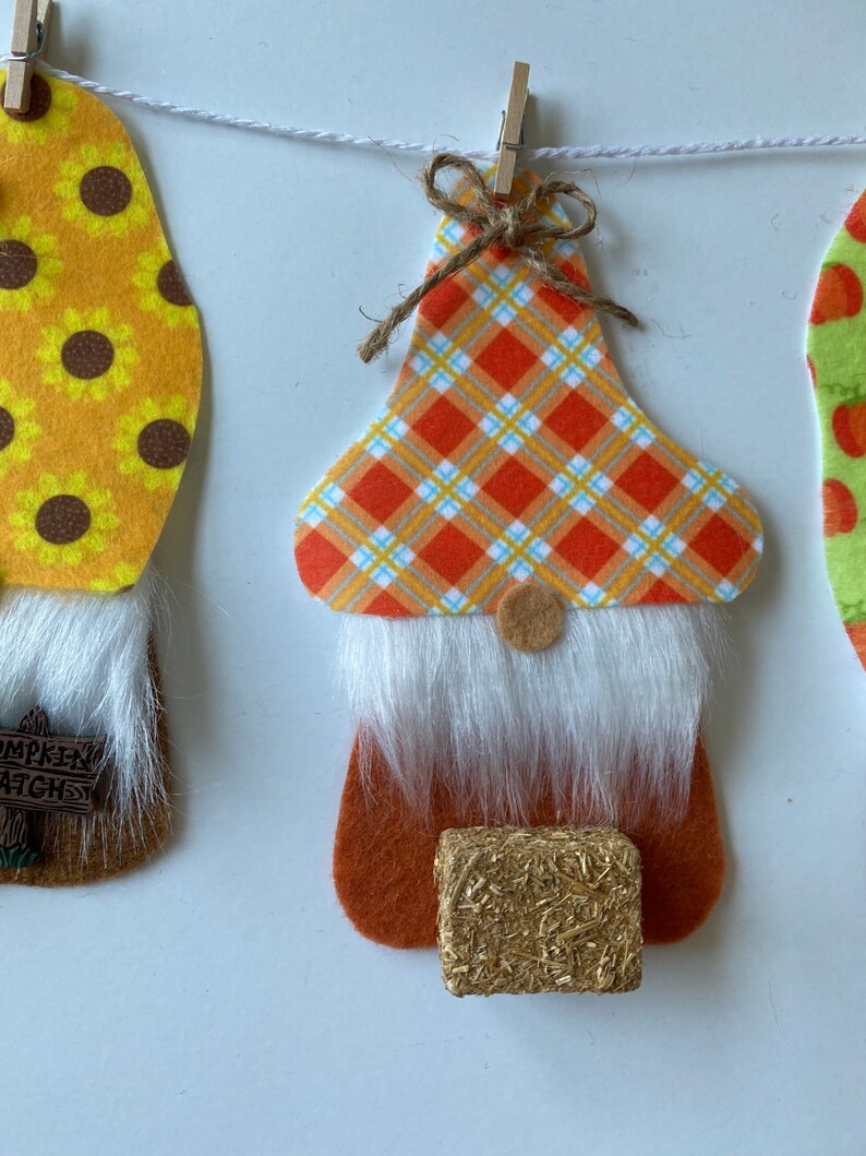 Fall Gnomes With Beards Felt Miniature Banner Garland Bunting Wall ...