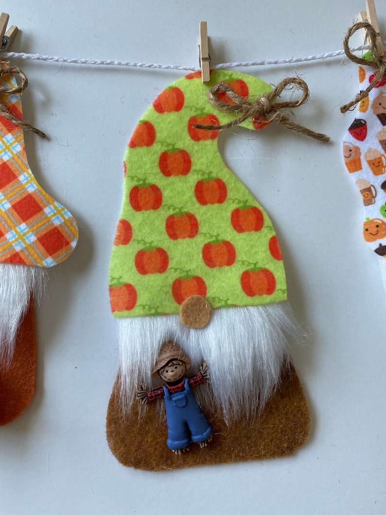 Fall Gnomes With Beards Felt Miniature Banner Garland Bunting - Etsy