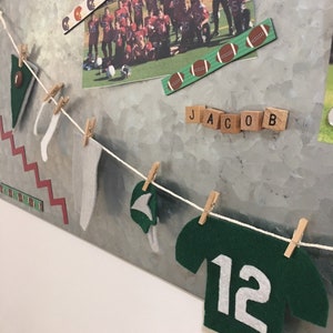 Miniature Felt Football Player's Clothesline Football Banner Garland ...