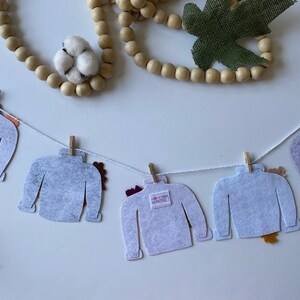 Fall Felt Faux Knitted Sweater Banner With Leaves Autumn Miniature ...