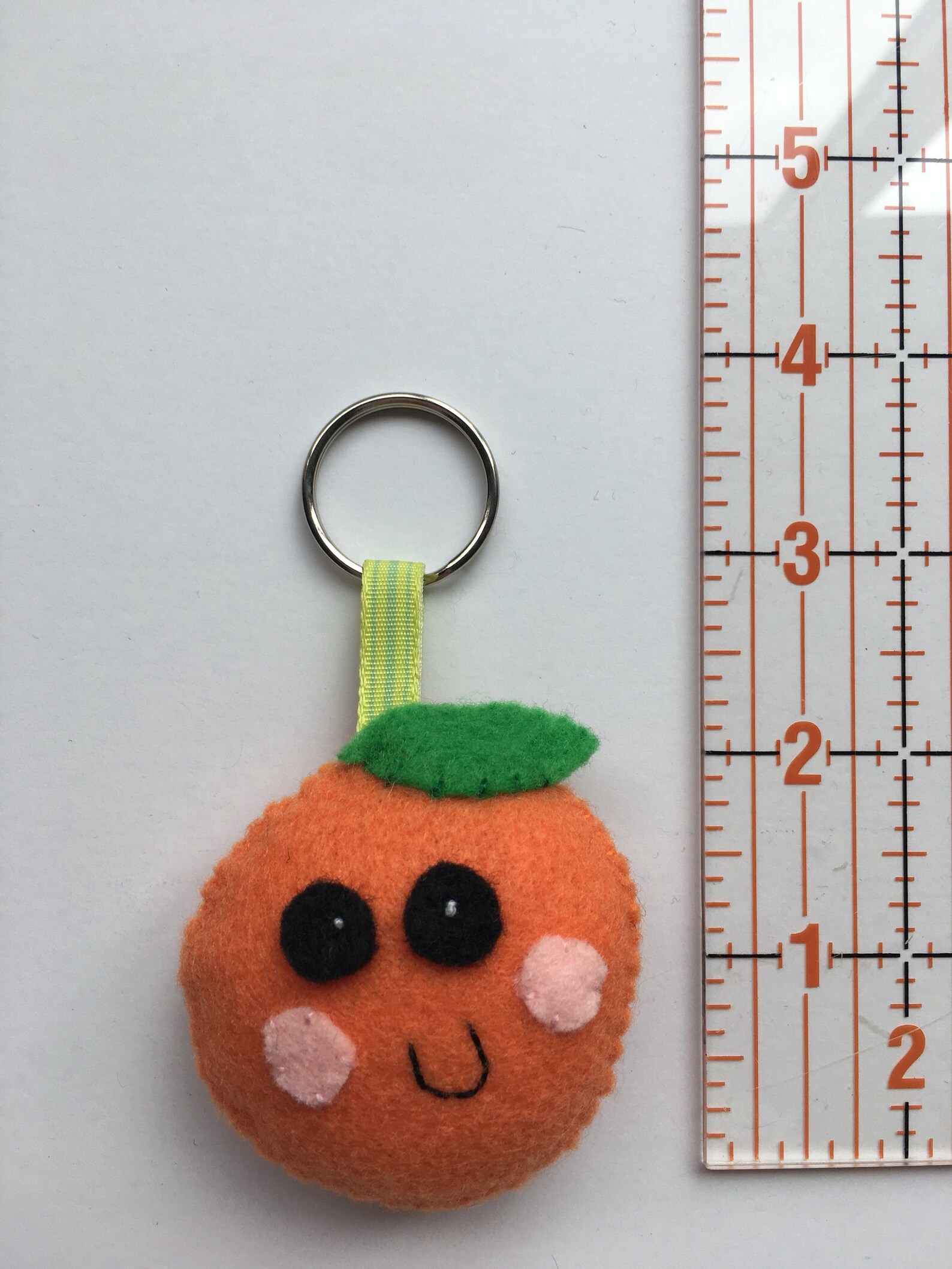 Happy Orange Felt Keychain Kawaii Keychains Backpack Accessory | Etsy
