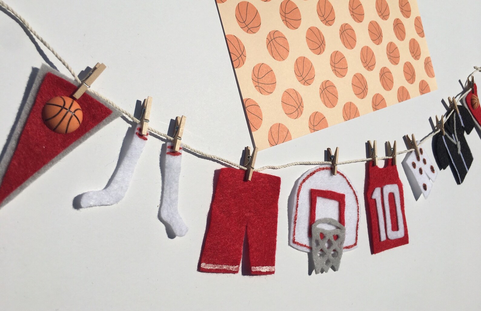 Miniature Felt Basketball Player's Clothesline Banner | Etsy