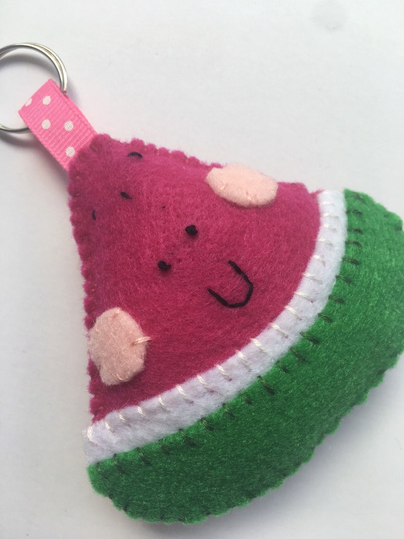 Felt Fruit Keychain: the Happy Watermelon - Etsy