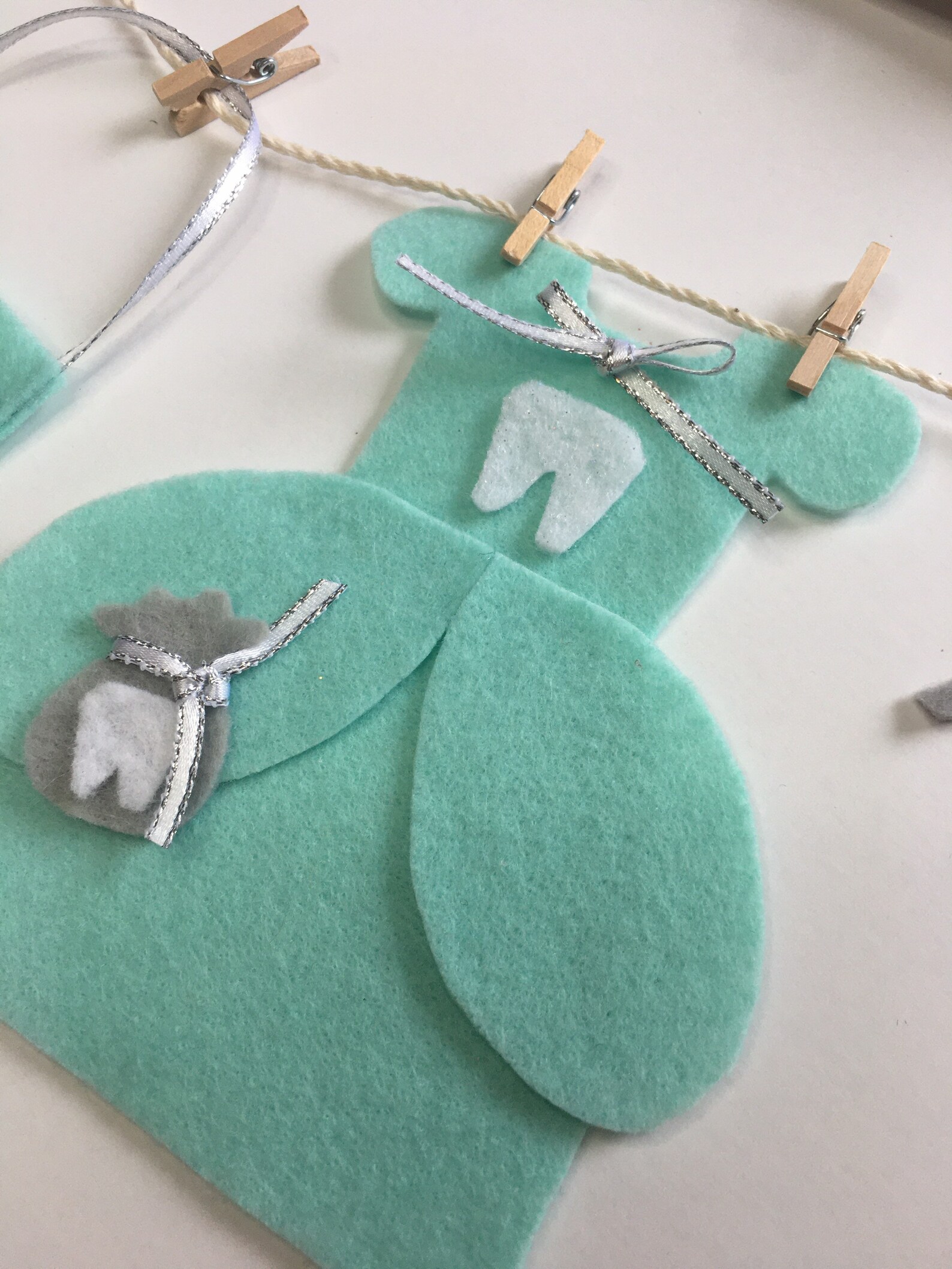 Tooth Fairy Miniature Felt Clothesline Banner Garland Bunting Wall ...