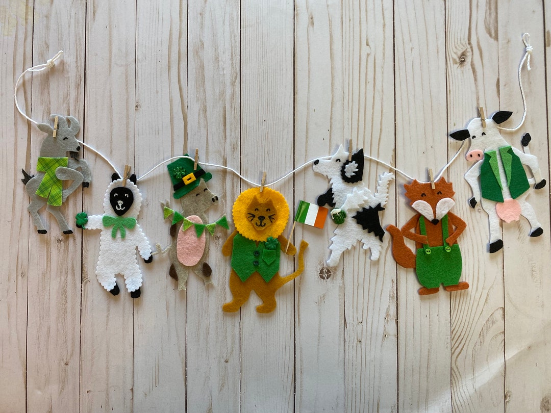 St. Patrick’s Day Animals Banner March Garland Farm Animals Bunting ...