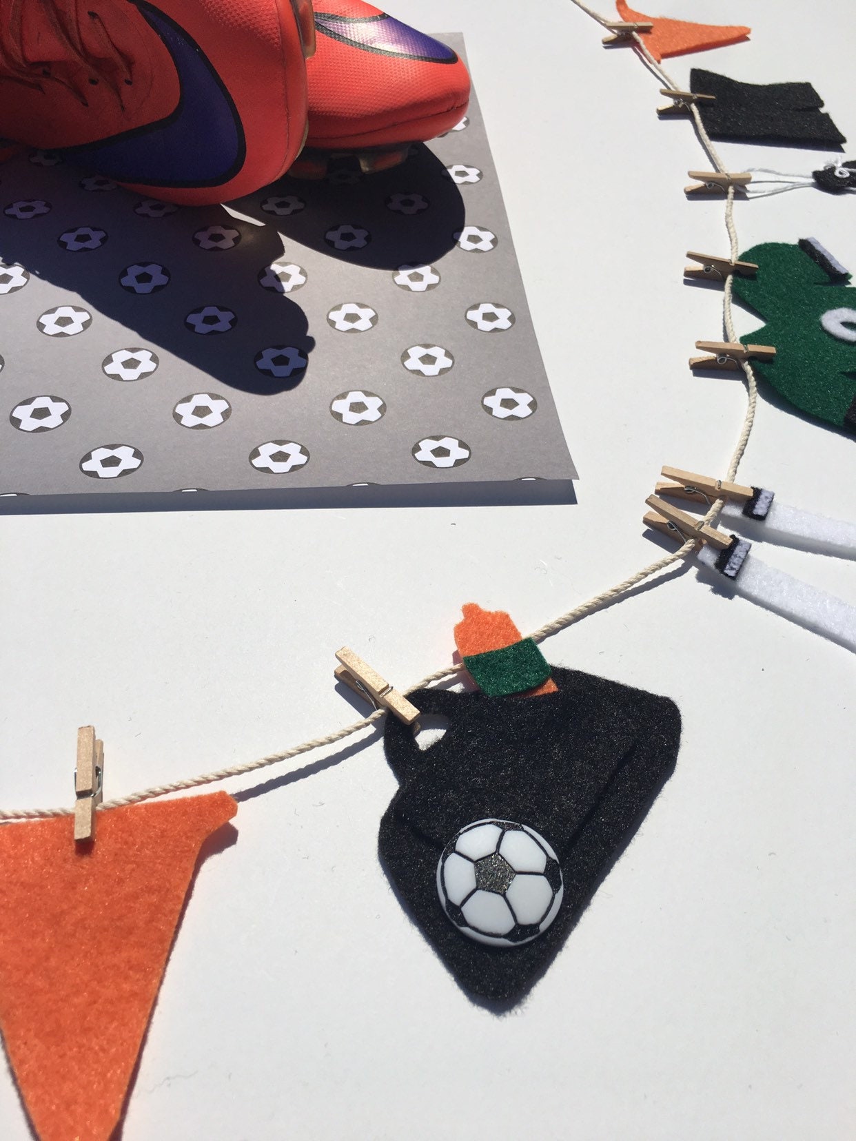 Miniature Felt Soccer Clothesline Soccer Uniform Banner | Etsy