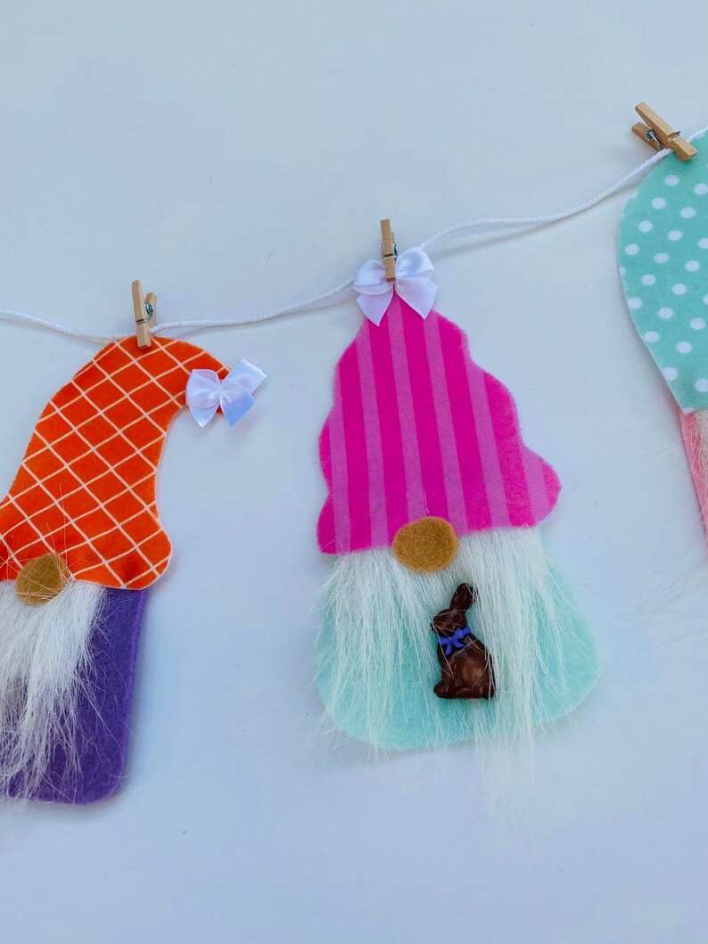 Easter Spring Gnome Felt Miniature Banner Garland Bunting Wall - Etsy
