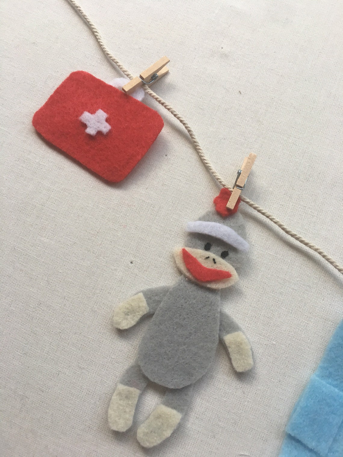 Nurse Doctor Sock Monkey Scrubs Miniature Medical Felt | Etsy