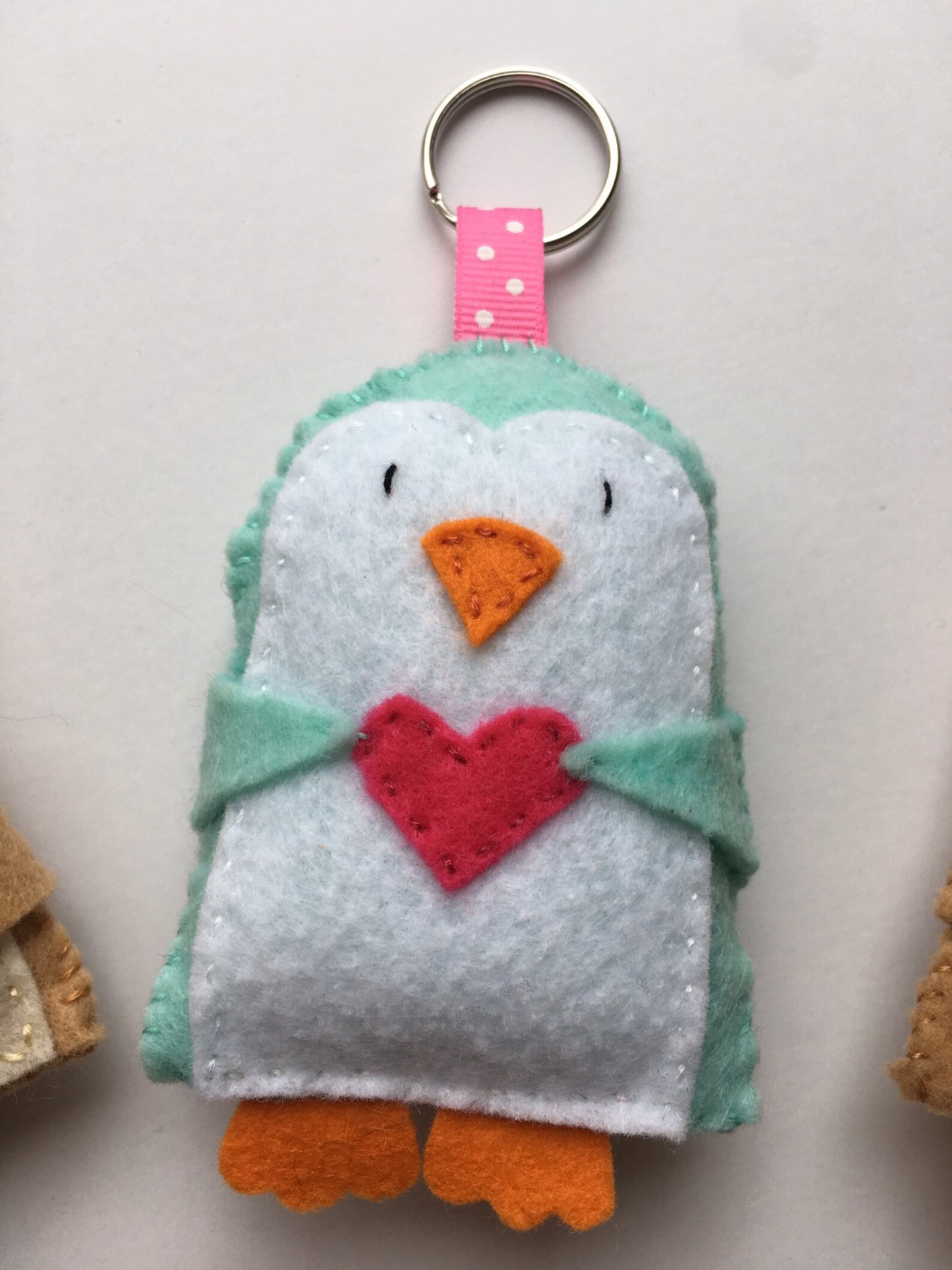 Felt Valentines Day Keychains Sloth Keychain Penguin - Etsy