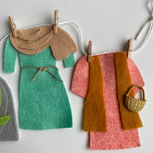 The Easter Story Nativity Clothesline Banner Miniature Felt Garland ...