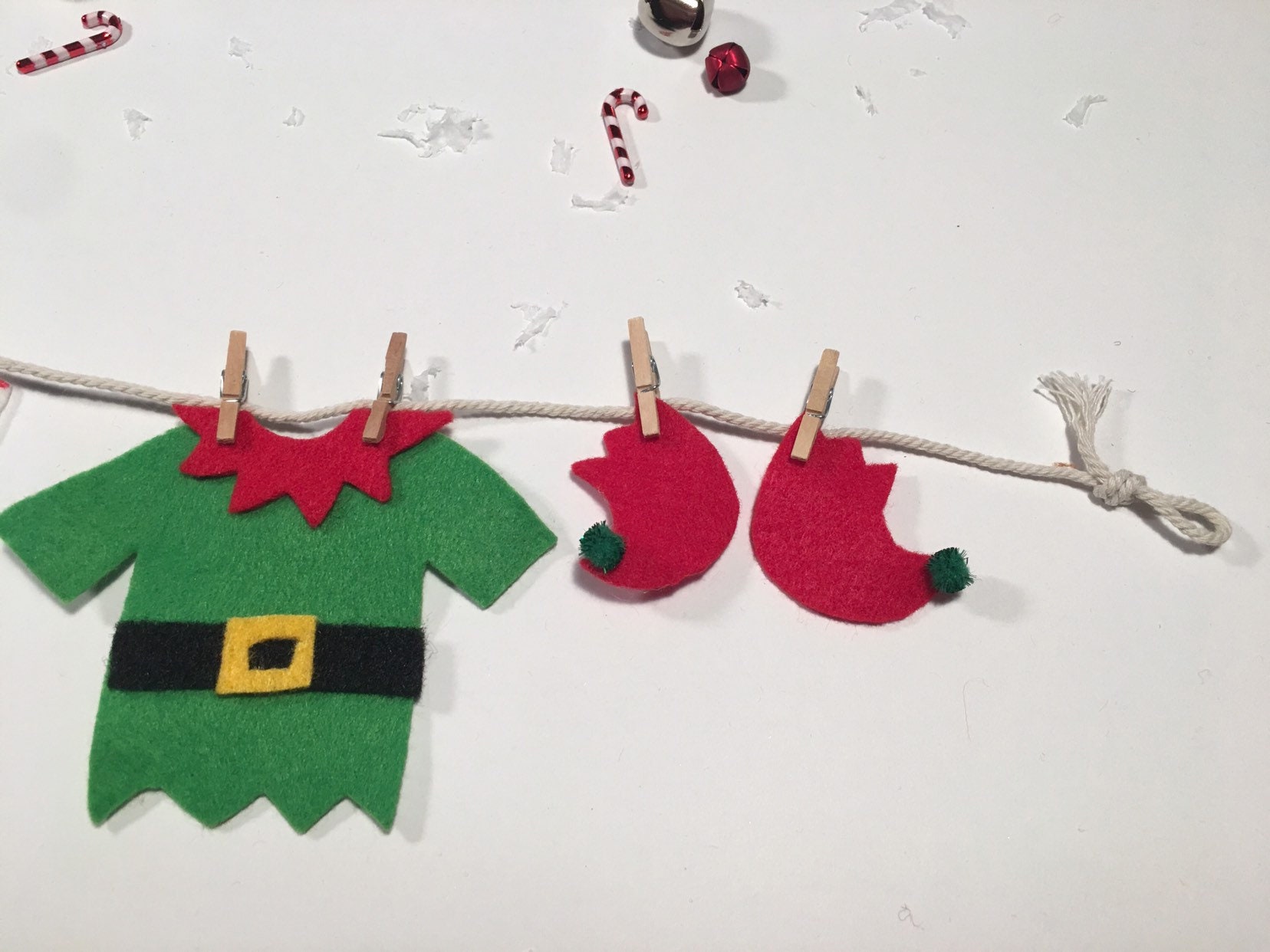 Elf Laundry Clothesline Christmas Decoration | Etsy
