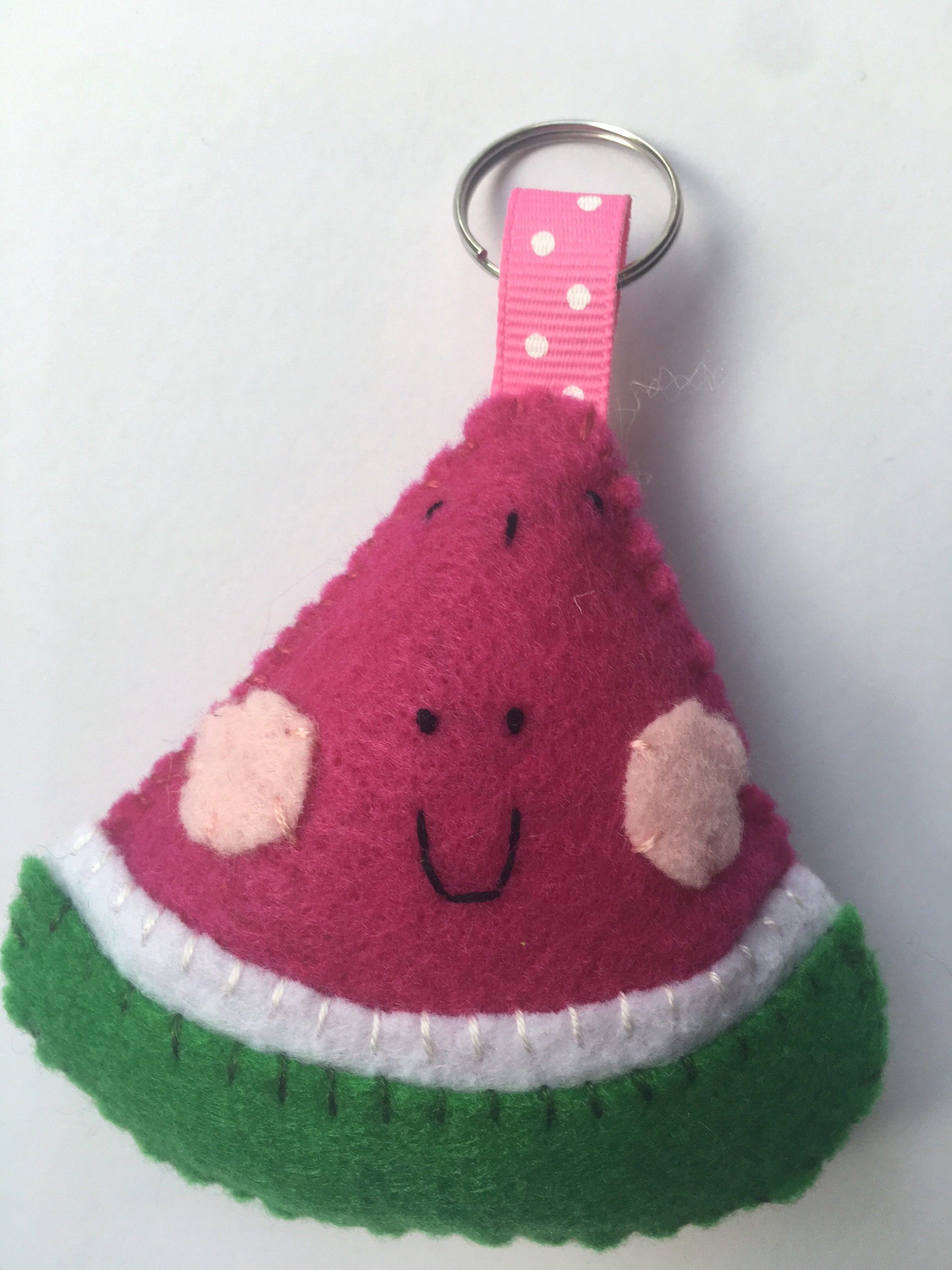 Felt Fruit Keychain: the Happy Watermelon | Etsy
