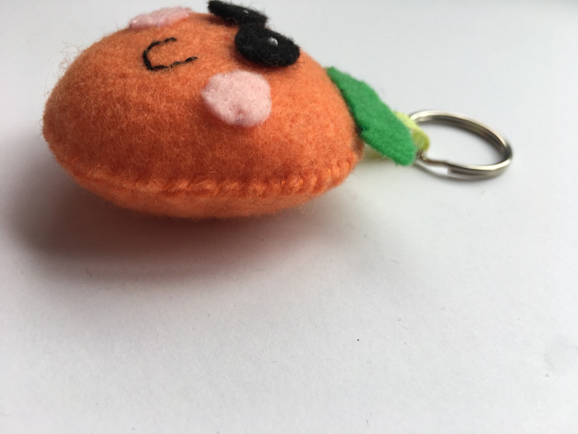 Happy Orange Felt Keychain Kawaii Keychains Backpack Accessory | Etsy