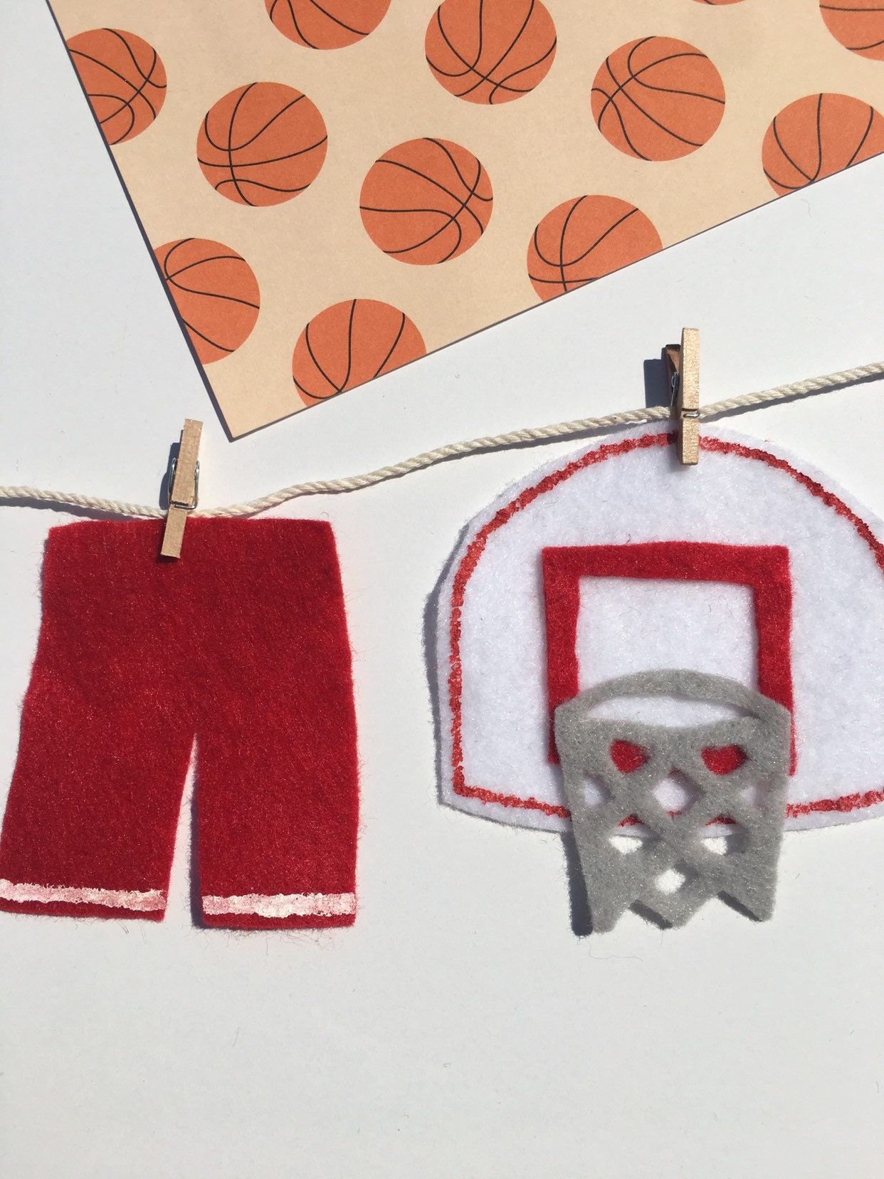 Miniature Felt Basketball Player's Clothesline Banner | Etsy