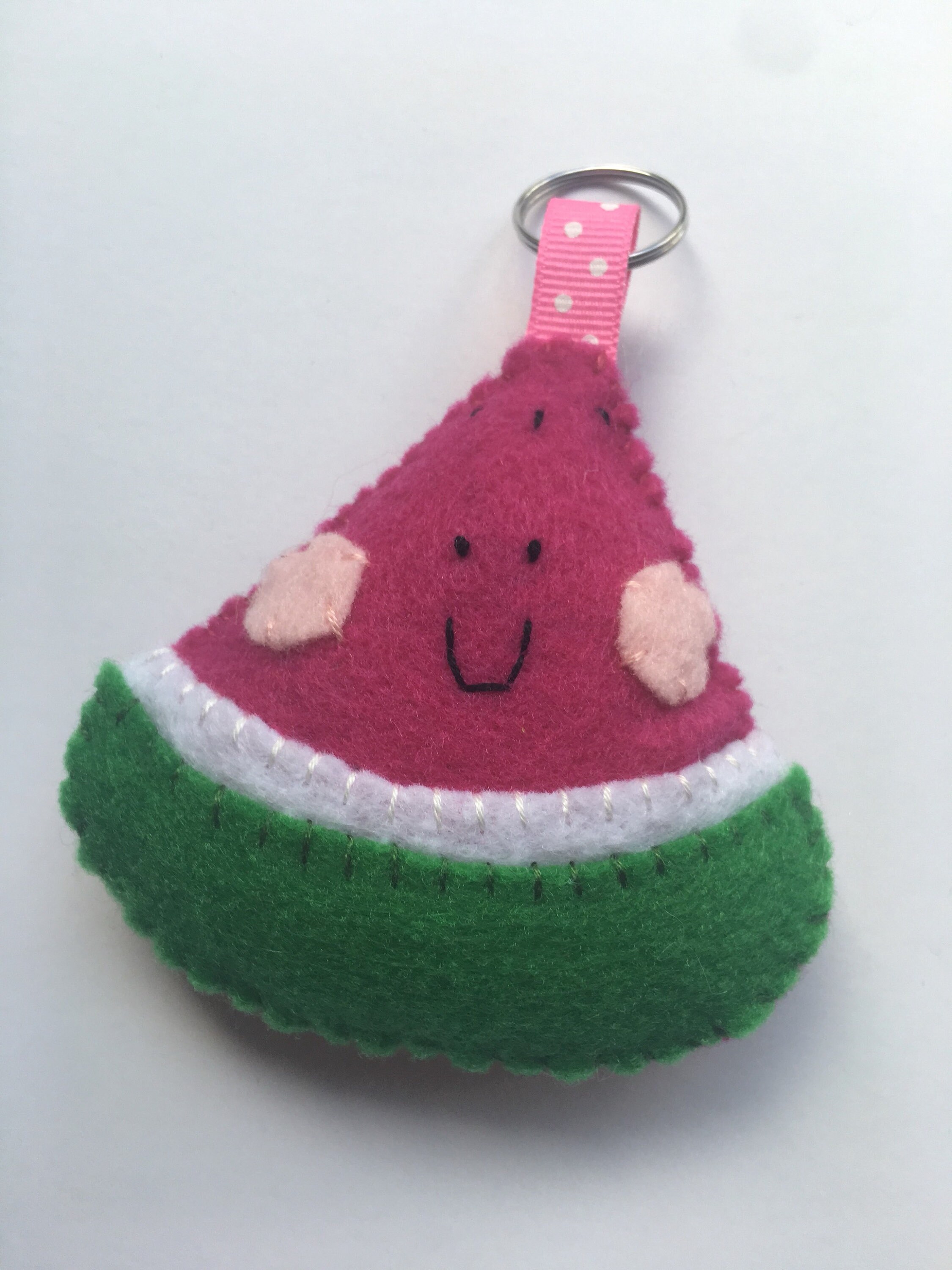 Felt Fruit Keychain: the Happy Watermelon | Etsy
