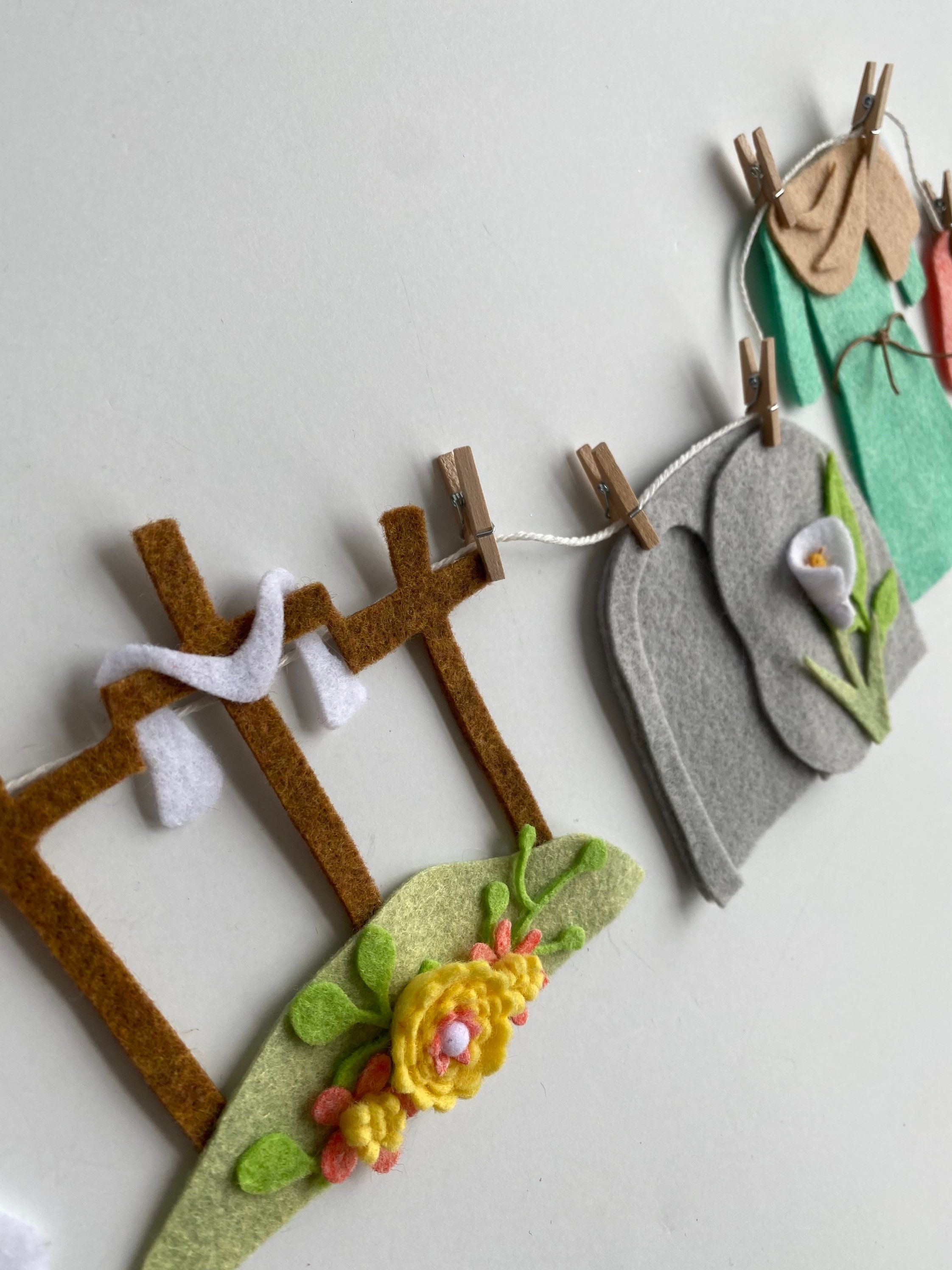 The Easter Story Nativity Clothesline Banner Miniature Felt - Etsy ...