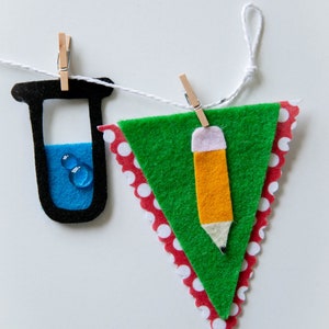 School Felt Miniature Clothesline Banner Garland Hanging Wall Decor ...
